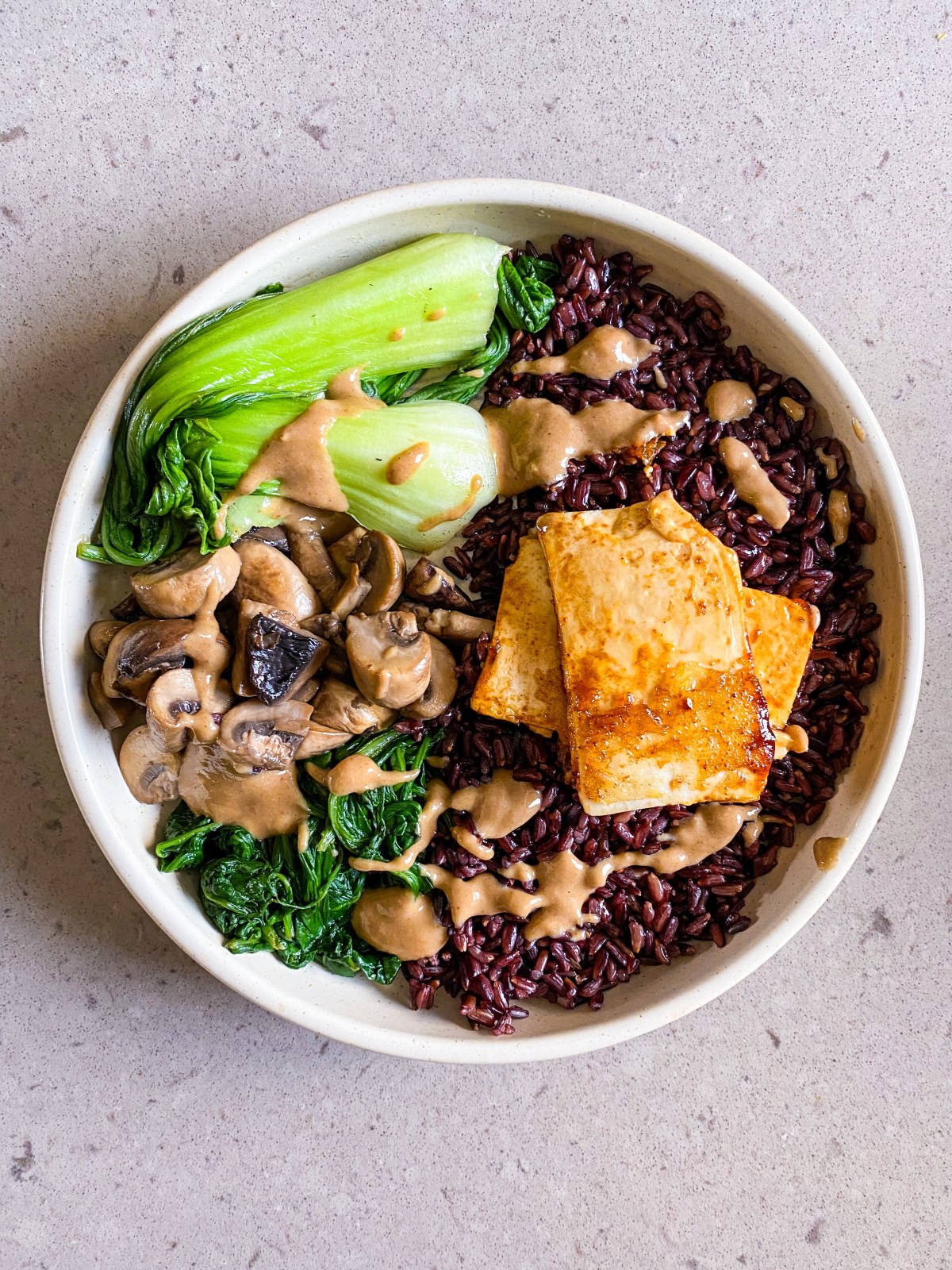 Black Rice Bowl With Mushrooms